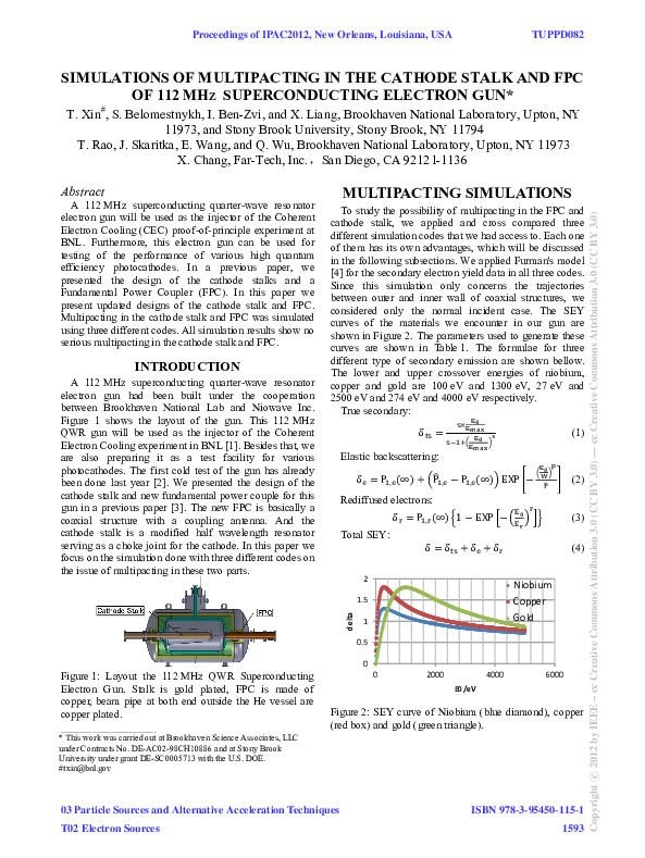 (PDF) Simulations of multipacting in the cathode stalk and FPC of 112 MHz superconducting ...
