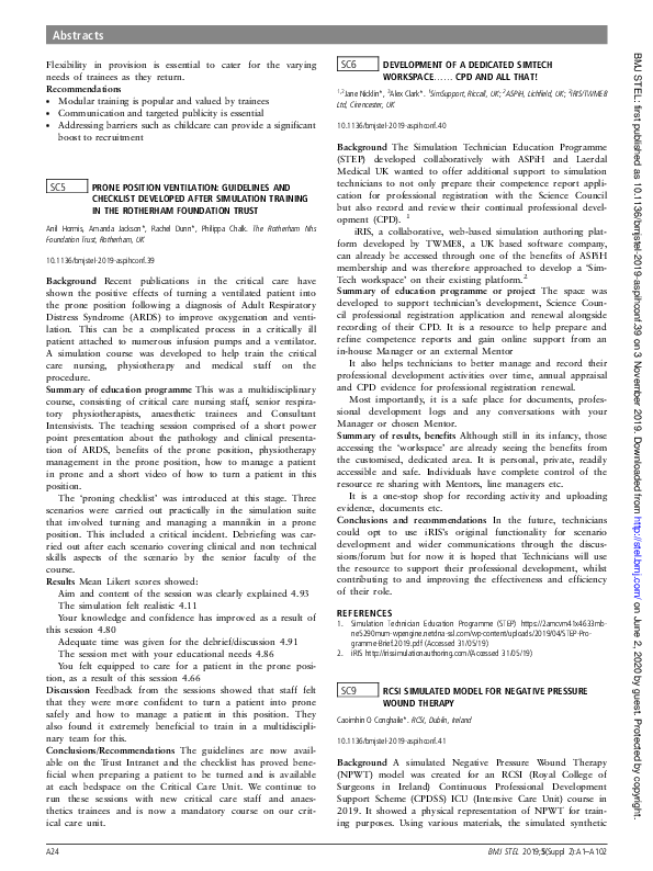 (PDF) SC5 prone position ventilation: guidelines and checklist ...