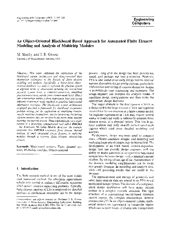 (PDF) An object-oriented blackboard based approach for automated finite element modeling and ...