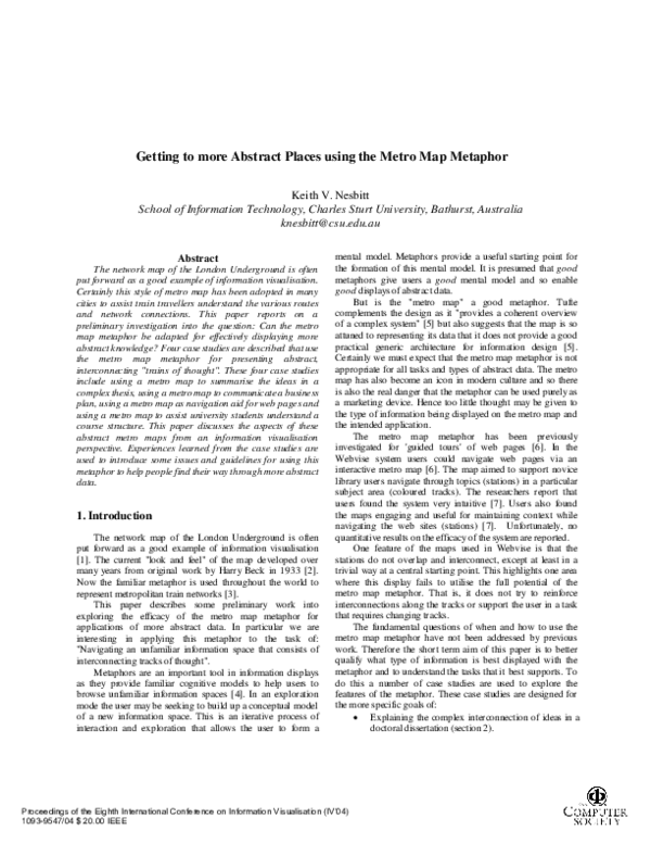 (PDF) Getting to more abstract places using the metro map metaphor