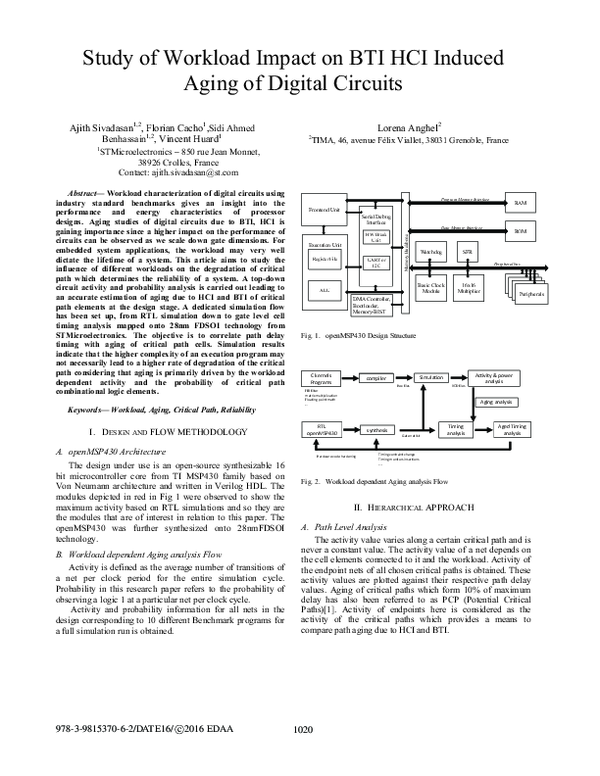 (PDF) Study of workload impact on BTI HCI induced aging of digital circuits | Vincent HUARD ...
