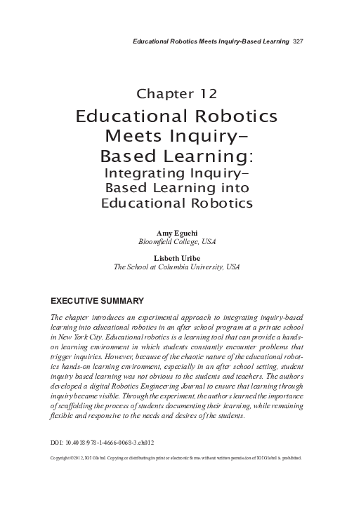 (PDF) Educational Robotics Meets Inquiry-Based Learning