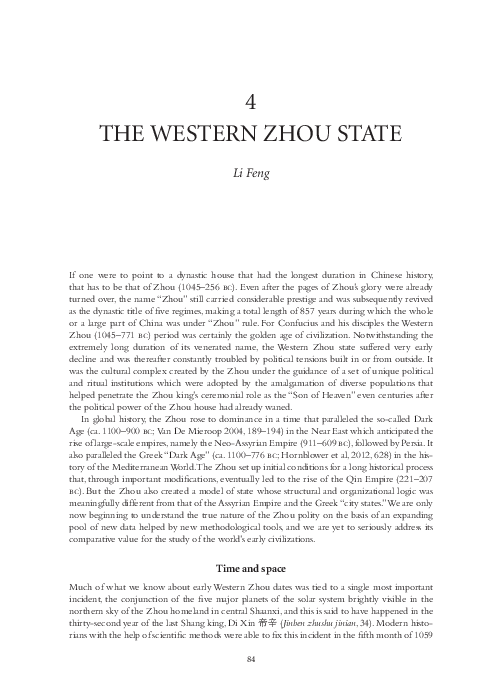 (PDF) The Western Zhou State