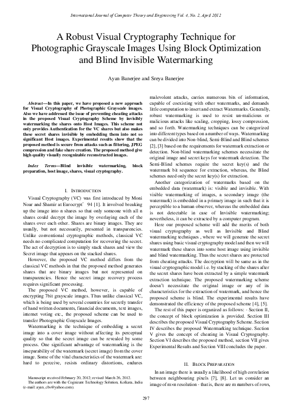 (PDF) A Robust Visual Cryptography Technique for Photographic Grayscale Images using Block ...