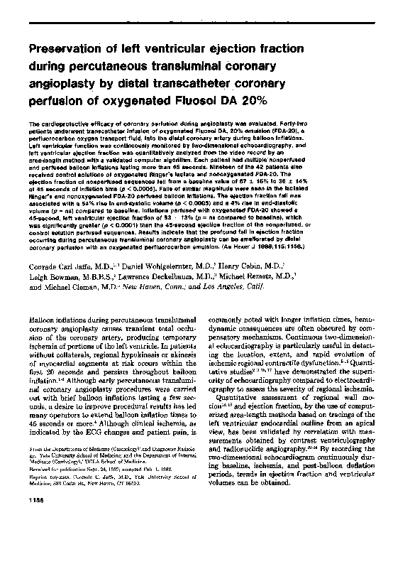 (PDF) Preservation of left ventricular ejection fraction during ...
