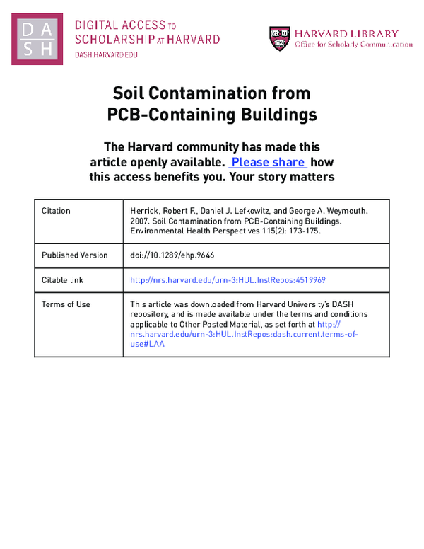 (PDF) Soil Contamination from PCB-Containing Buildings