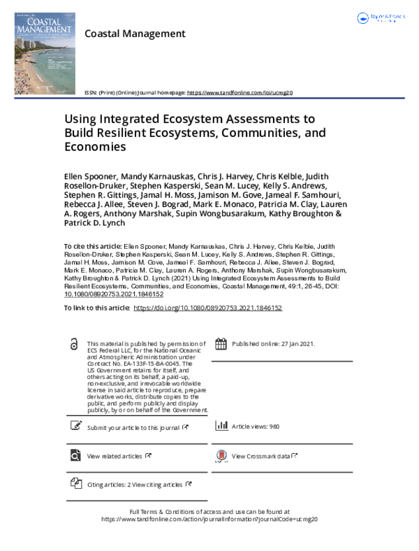 (PDF) Using Integrated Ecosystem Assessments to Build Resilient ...