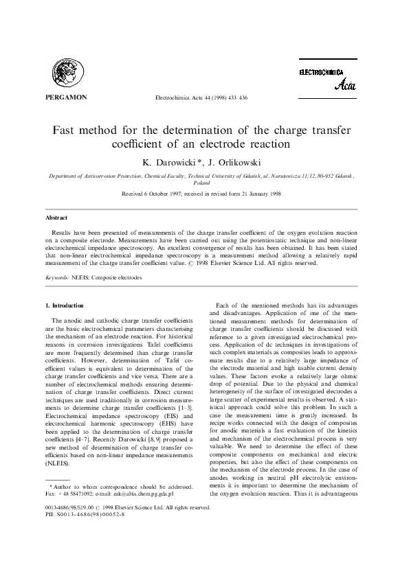 (PDF) Fast method for the determination of the charge transfer ...