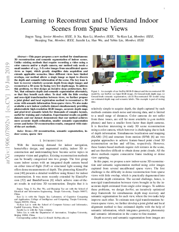 (PDF) Learning to Reconstruct and Understand Indoor Scenes From Sparse Views