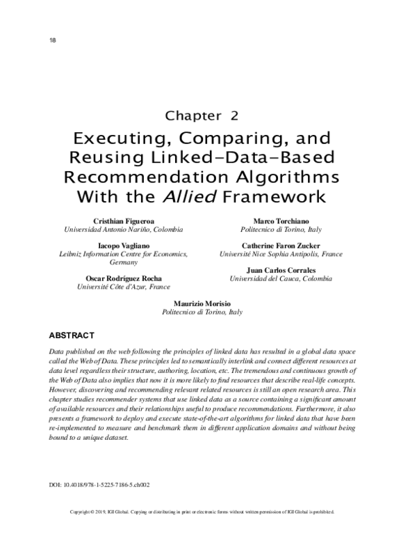 Pdf Executing Comparing And Reusing Linked Data Based Recommendation Algorithms With The