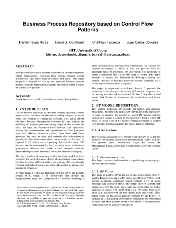(PDF) Business Process Repository based on Control Flow Patterns