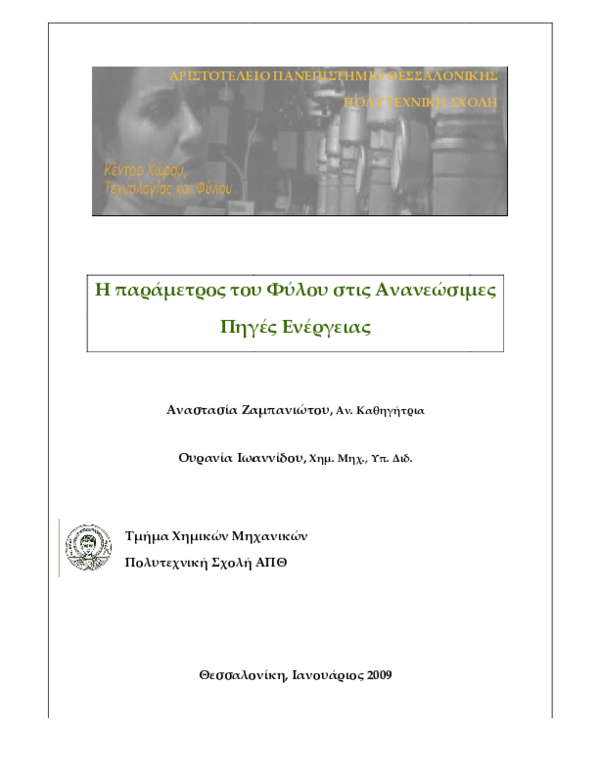 (PDF) Η οπτική του φύλου στον ενεργειακό τομέα