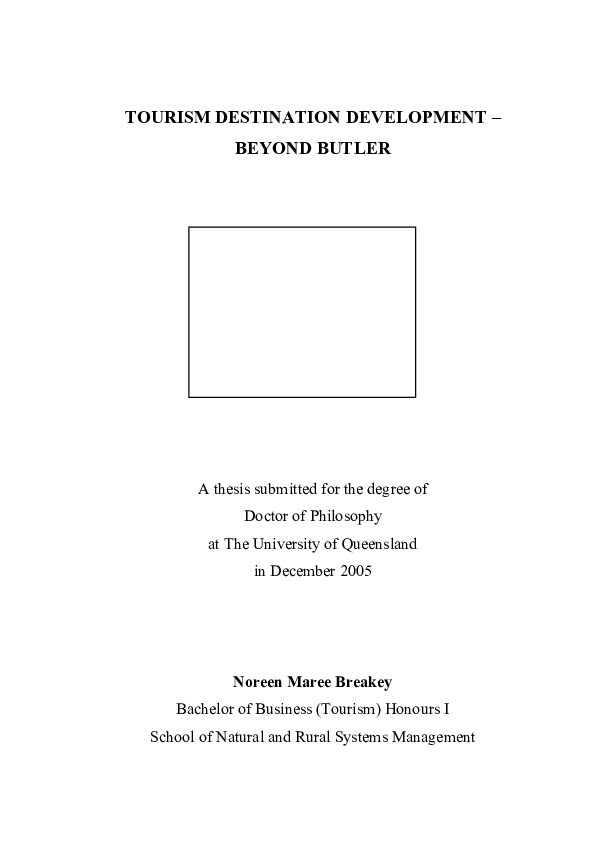 (PDF) Tourism destination development-beyond Butler