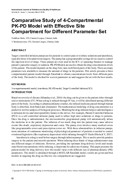 (PDF) Comparative Study of 4-Compartmental PK-PD Model with Effective ...