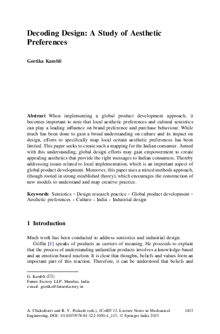 (PDF) Decoding Design: A Study of Aesthetic Preferences
