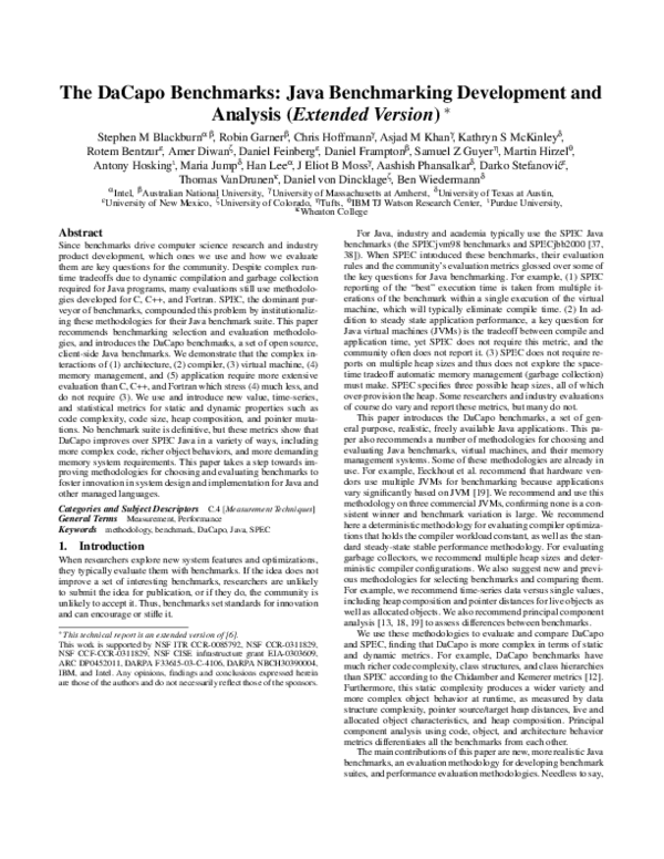 (PDF) Java Benchmarking Development and Analysis