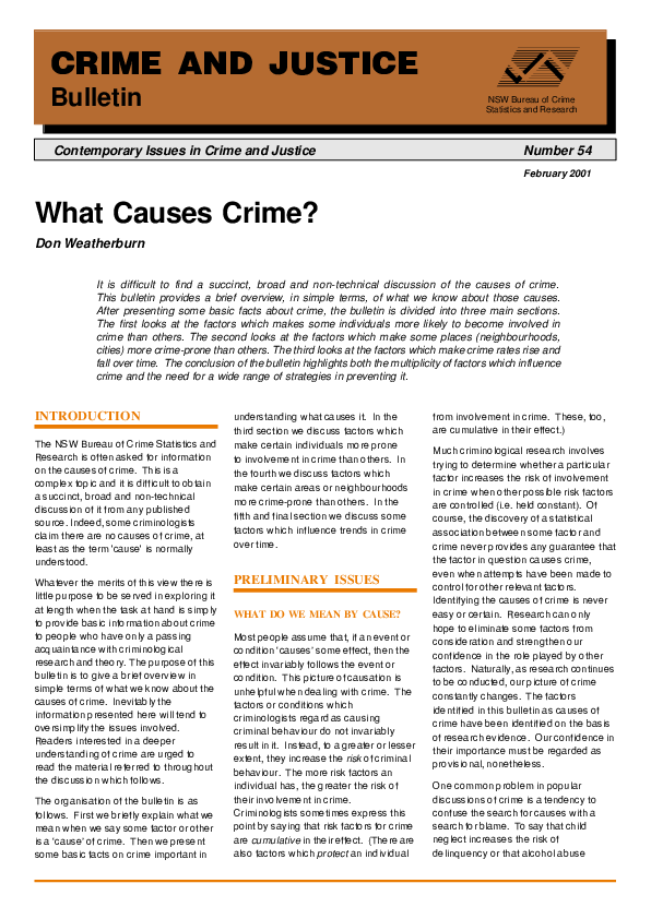 (PDF) What Causes Crime?