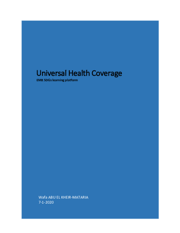 (PDF) Universal Health coverage basics
