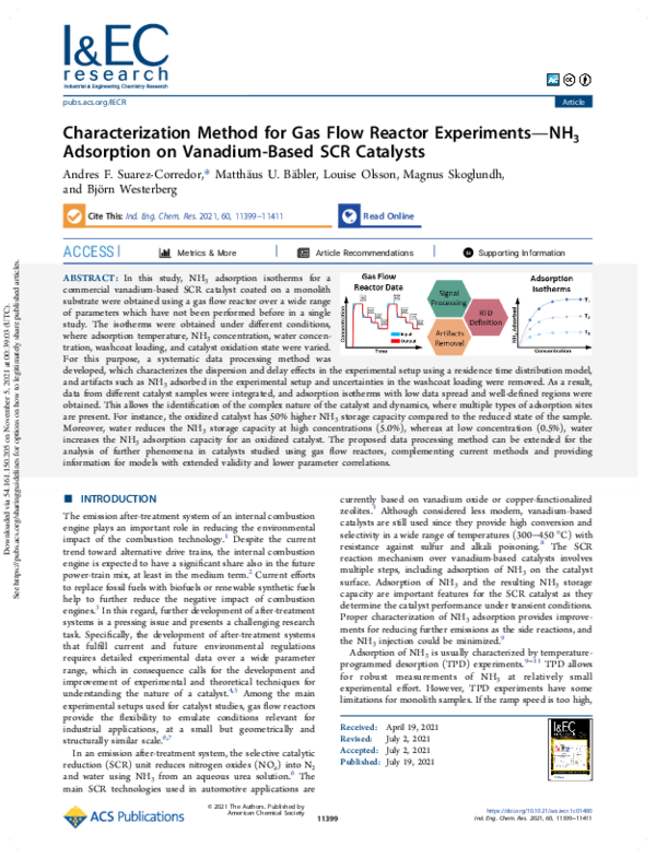(PDF) Characterization Method for Gas Flow Reactor Experiments—NH3 ...