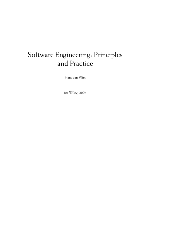 (PDF) Software engineering: principles and practice