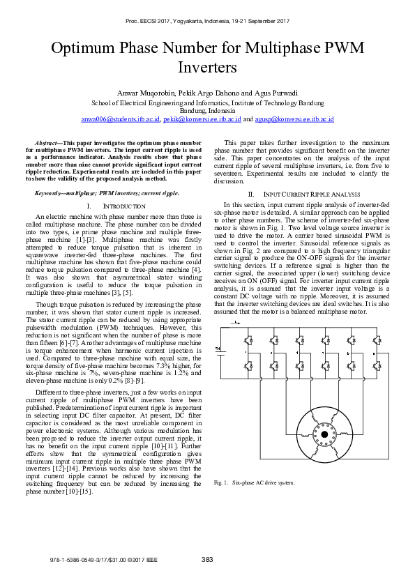 (PDF) Optimum Phase Number for Multiphase PWM Inverters