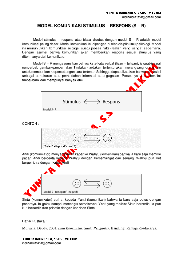(PDF) MODEL KOMUNIKASI STIMULUS RESPONS