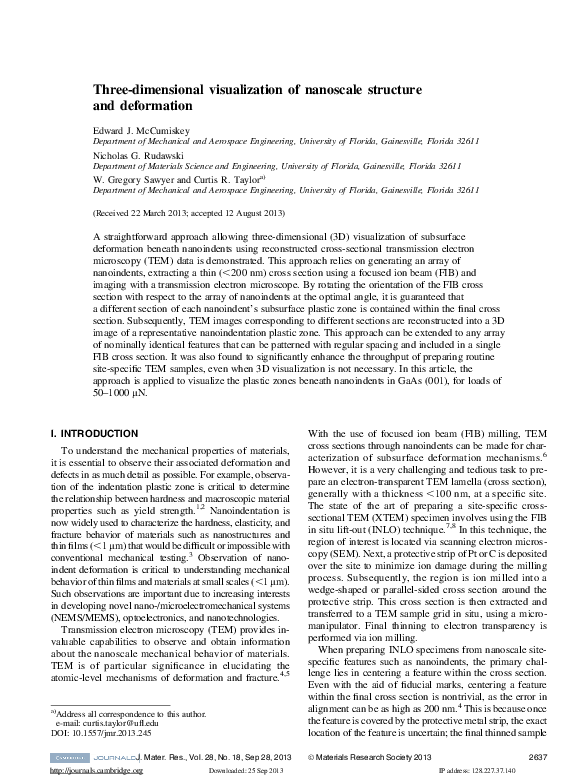 Pdf Three Dimensional Visualization Of Nanoscale Structure And