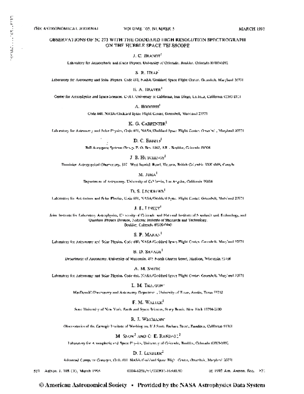 (PDF) Observations of 3C 273 with the Goddard High Resolution ...