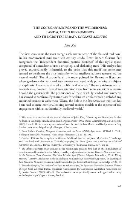 (PDF) The locus amoenus and the Wilderness: Landscape in Kekaumenos and ...