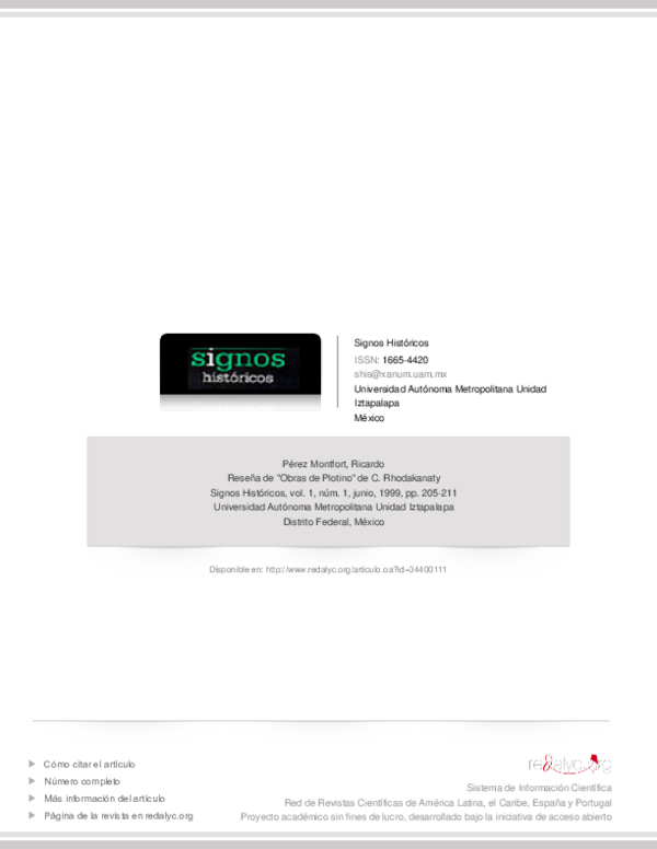 (PDF) Reseña de "Obras de Plotino" de C. Rhodakanaty