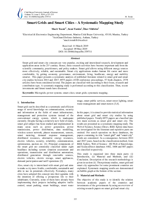 (PDF) Smart Grids and Smart Cities - A Systematic Mapping Study