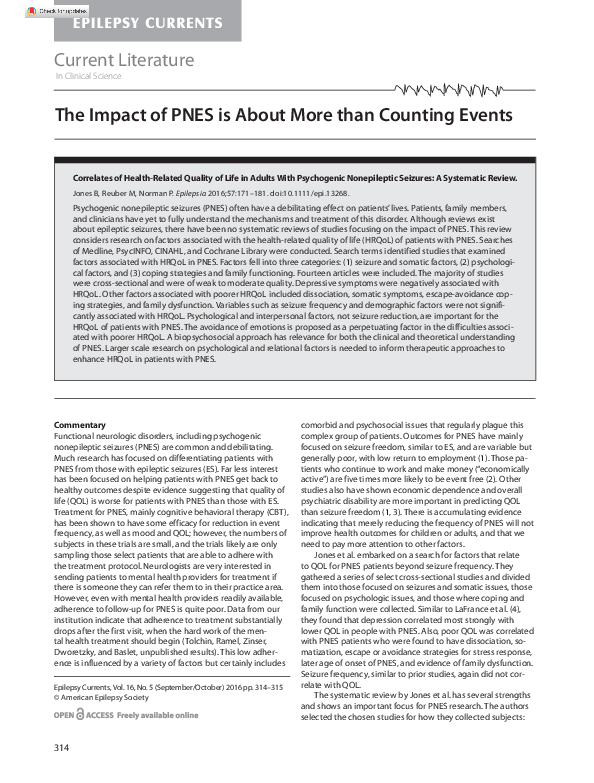 (PDF) The Impact of PNES is About More than Counting Events