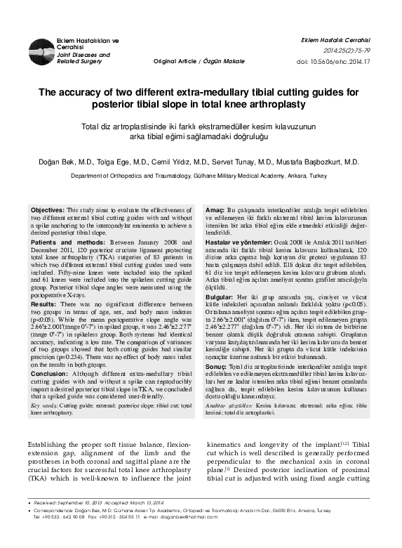 (PDF) The accuracy of two different extra-medullary tibial cutting ...