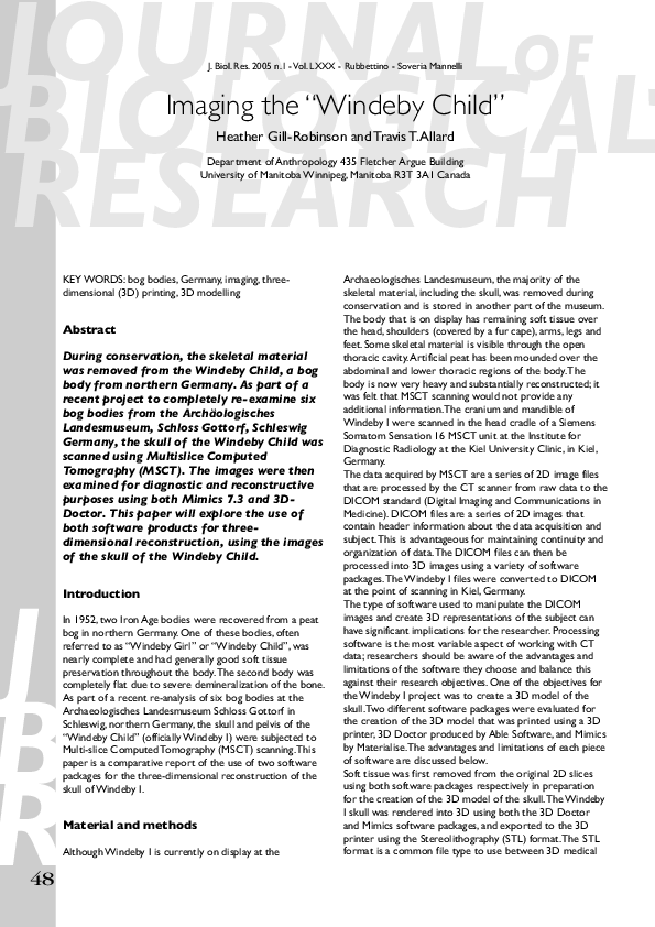 (PDF) Imaging the “Windeby Child”