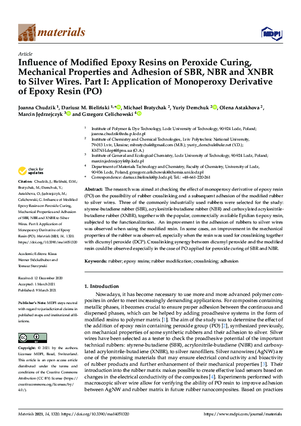(PDF) Influence of Modified Epoxy Resins on Peroxide Curing, Mechanical ...