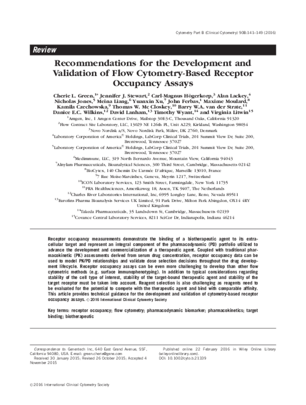 (PDF) Role of Receptor Occupancy Assays by Flow Cytometry in Drug ...