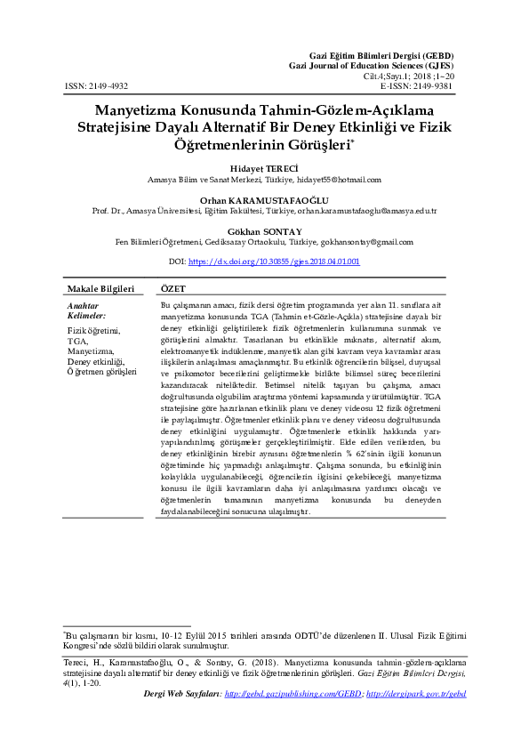 (PDF) An Alternative Experimental Activity Based on the Prediction-Observation-Explanation ...