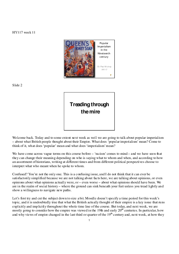 (PDF) British Popular Imperialism in the late 19th century (lecture)