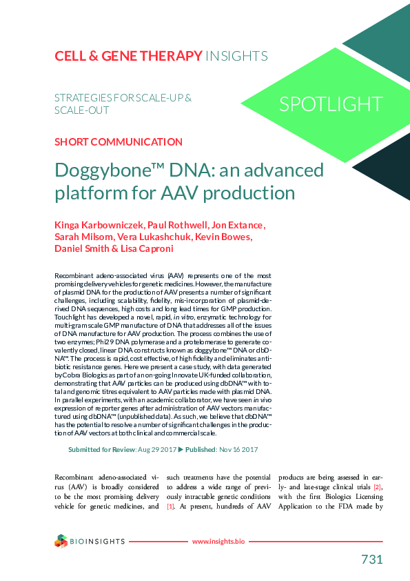 (PDF) Doggybone™ DNA: an advanced platform for AAV production