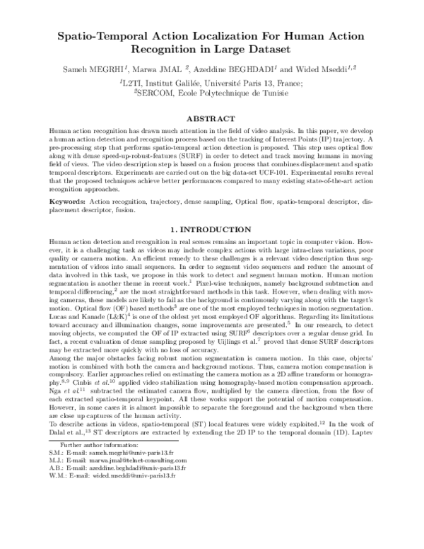 Pdf Spatio Temporal Action Localization For Human Action Recognition