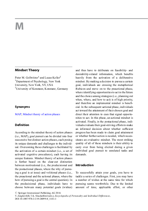 (PDF) Mindset Theory