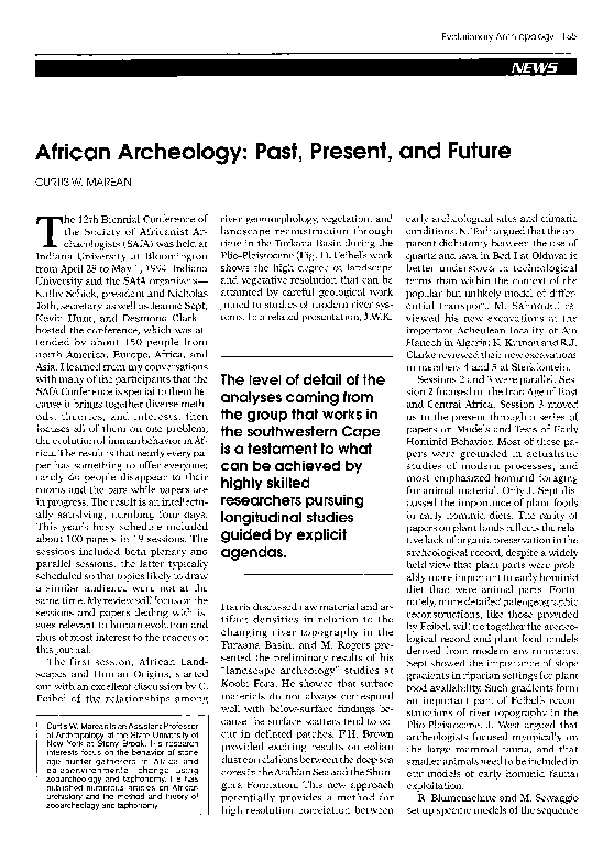 (PDF) African archeology: Past, present, and future
