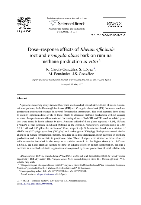 (PDF) Dose–response effects of Rheum officinale root and Frangula alnus ...