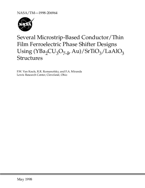(PDF) Several microstrip-based conductor/thin film ferroelectric phase ...