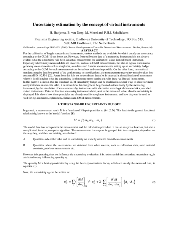 (PDF) Uncertainty estimation by the concept of virtual instruments ...