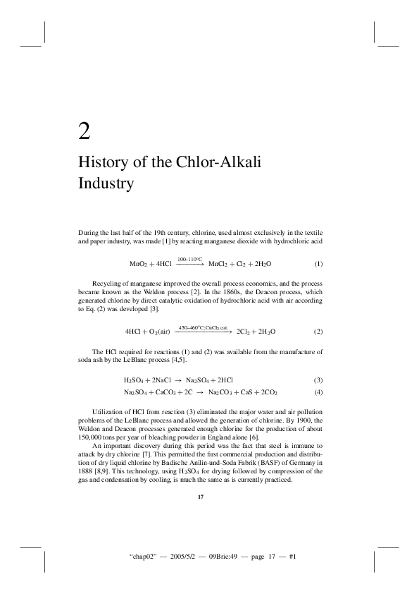 (PDF) History of the Chlor-Alkali Industry