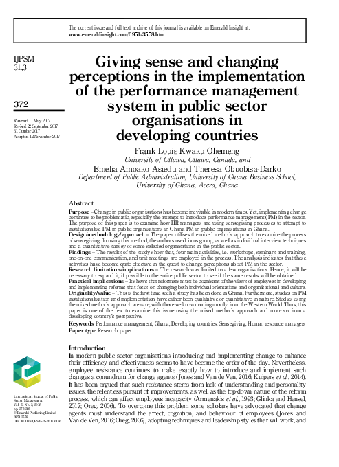 (PDF) Giving sense and changing perceptions in the implementation of ...