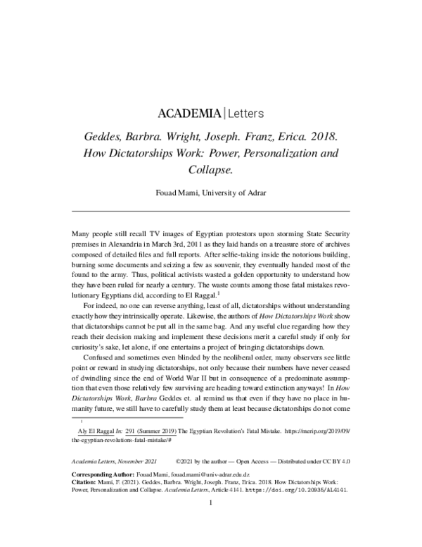 (PDF) Geddes, Barbra. Wright, Joseph. Franz, Erica. 2018. How ...