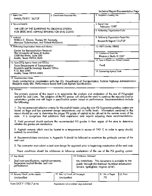 (PDF) The Use of the Superpave PG Grading System for Selecting Asphalt ...