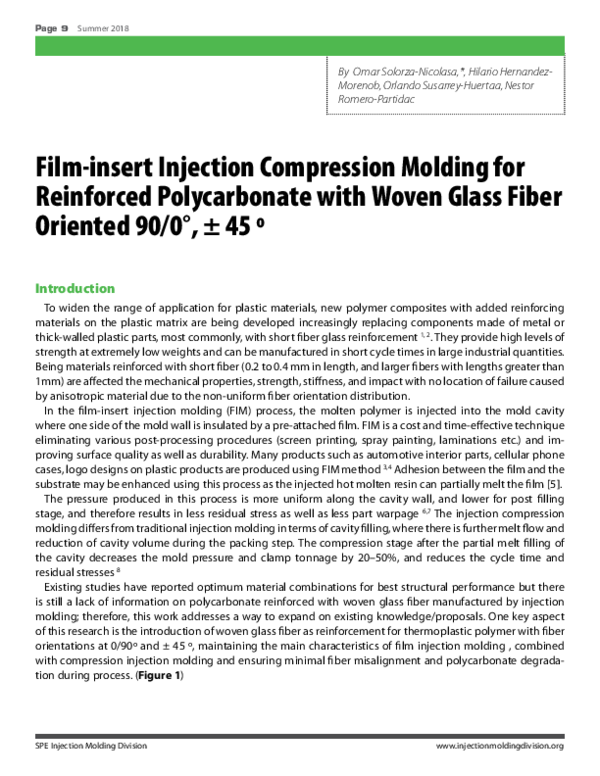 (PDF) Film-insert injection compression molding for reinforced ...